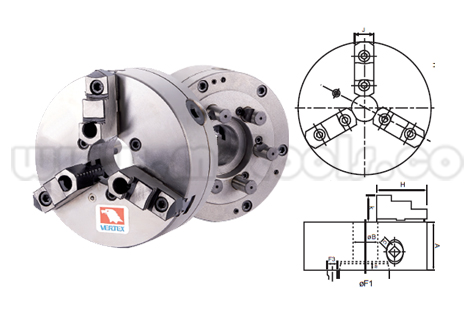 COPA MANDRIL AUTOCENTRANTE 3 MORDAZAS X 200MM (8") REF: KD6-8" - Mctools