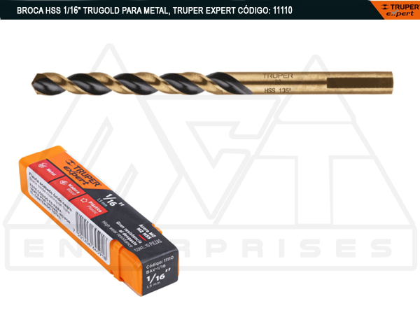 BROCA HSS 1/16" TRUGOLD PARA METAL, TRUPER EXPERT - Mctools