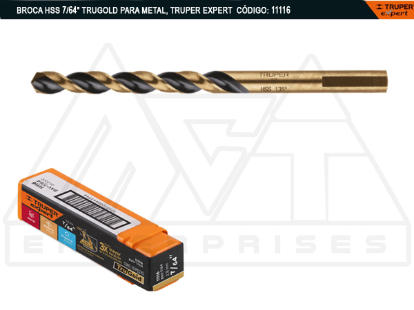 BROCA HSS 7/64" TRUGOLD PARA METAL, TRUPER EXPERT CÓDIGO: 11116 - Mctools