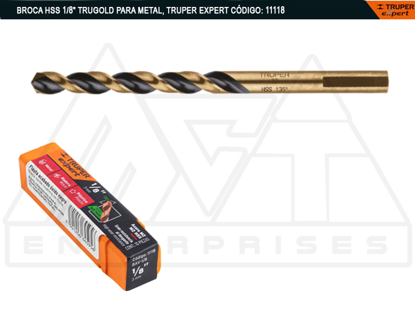 BROCA HSS 1/8" TRUGOLD PARA METAL, TRUPER EXPERT CÓDIGO: 11118 - Mctools