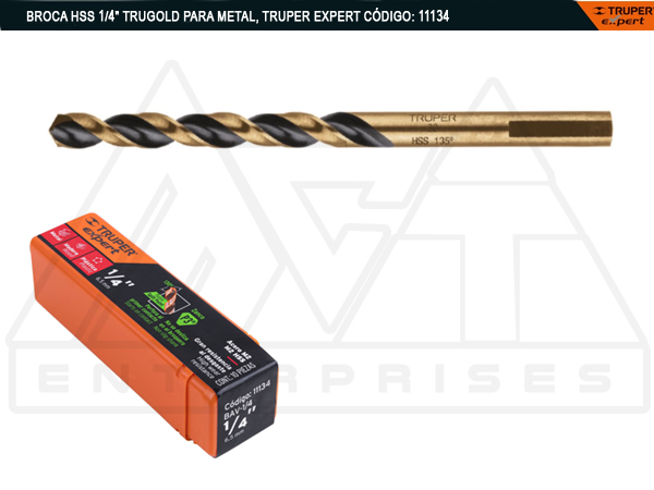 BROCA HSS 1/4" TRUGOLD PARA METAL, TRUPER EXPERT CÓDIGO: 11134 - Mctools