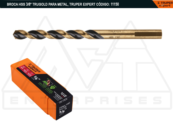 BROCA HSS 3/8" TRUGOLD PARA METAL, TRUPER EXPERT CÓDIGO: 11150 - Mctools